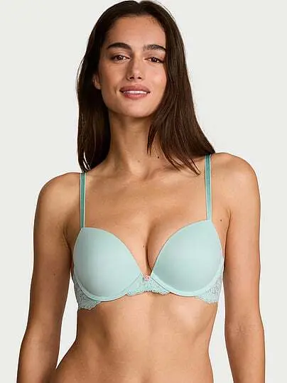 Victoria's Secret Dream Angels Smooth & Lace Push-up Bra - Blue
