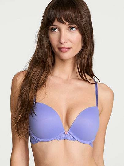 Victoria's Secret Dream Angels Smooth & Lace Push-up Bra - Blue