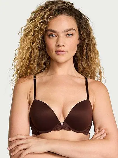 Victoria's Secret Dream Angels Smooth & Lace Push-up Bra - Brown