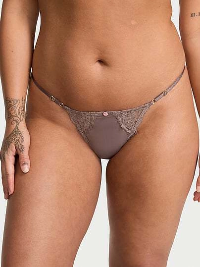 Victoria's Secret Dream Angels Lace Adjustable V-string Panty - Blue