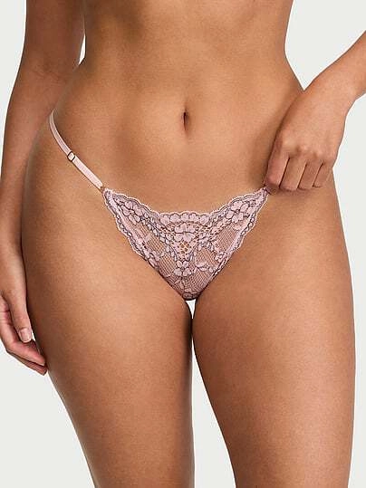 Victoria's Secret Dream Angels Lace Adjustable V-string Panty - Multicolored