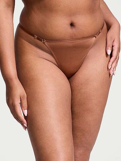 Victoria's Secret Very Sexy Rose Lace Strappy Cut-out V-string Panty - Brown