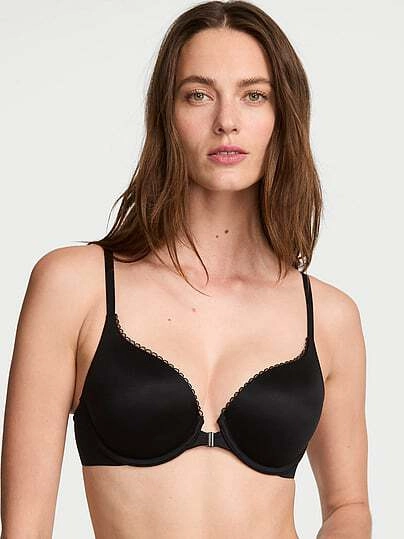 Victoria's Secret Body Victoria Perfect Shape Lace-trim Push-up Bra - Black