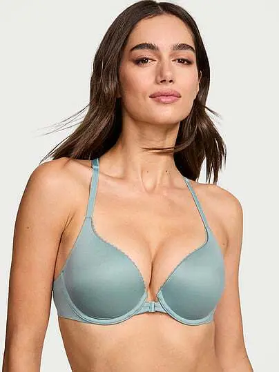 Victoria's Secret Body Victoria Perfect Shape Lace Racerback Push-up Bra - Blue