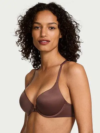 Victoria's Secret Body Victoria Perfect Shape Lace Racerback Push-up Bra - Brown