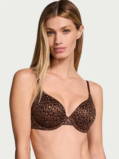Victoria's Secret Body Victoria Perfect Shape Lace Racerback Push-up Bra - Print