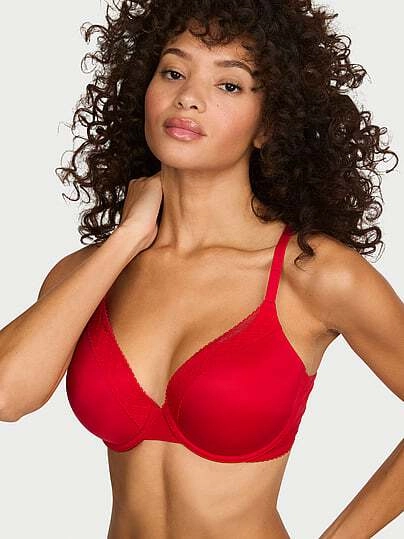Victoria's Secret Body Victoria Perfect Shape High-shine Push-up Bra - Red