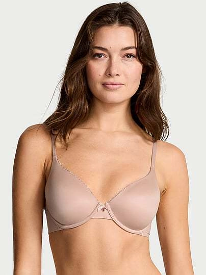 Victoria's Secret Body Victoria Lace-trim Lightly Lined Full-coverage Bra - Beige