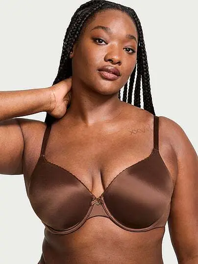 Victoria's Secret Body Victoria Lightly Lined Lace Racerback Full-coverage Bra - Brown