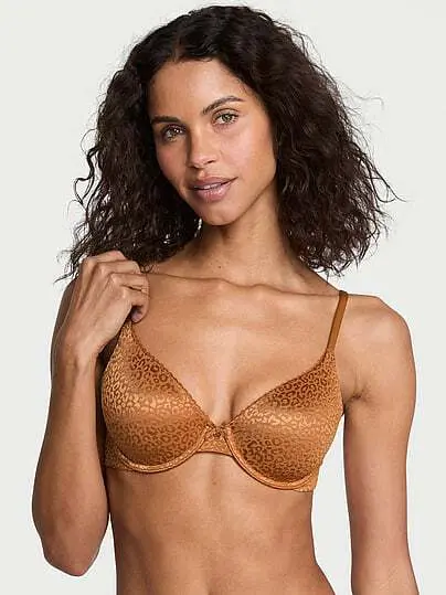 Victoria's Secret Body Victoria Lightly Lined Lace Racerback Full-coverage Bra - Brown