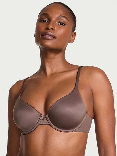 Victoria's Secret Body Victoria Lightly Lined Lace Racerback Full-coverage Bra - Grey
