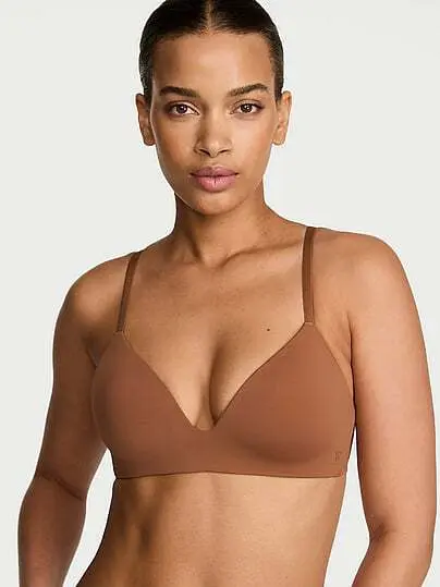 Victoria's Secret The T-shirt Lightly Lined Wireless Cotton Bra - Brown