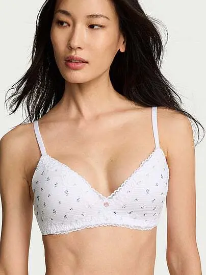 Victoria's Secret The T-shirt Cotton Exploded Logo Lightly Lined Wireless Bra - Floral