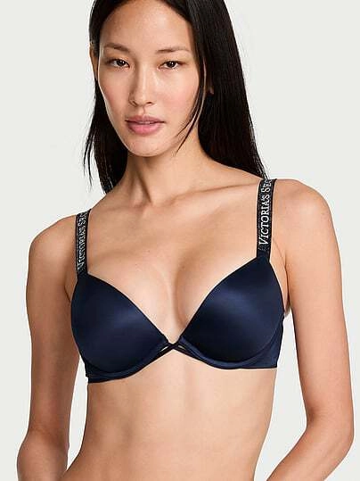 Victoria's Secret Very Sexy Smooth Lace-trim Push-up Bra - Blue