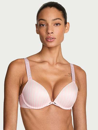 Victoria's Secret Very Sexy Rose Lace Shine Push-up Bra - Print
