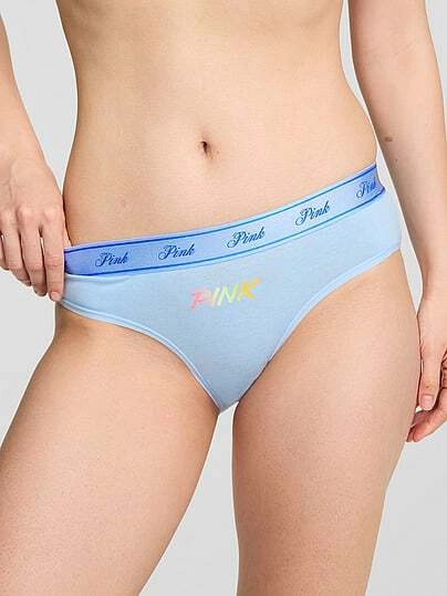 Pink Plush Touch Velour Hiphugger Panty - Blue
