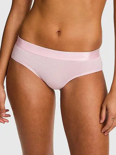 Pink Logo Cotton Hiphugger Panty - Pink
