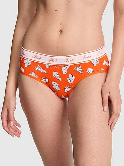 Pink Logo Cotton Hiphugger Panty - Print