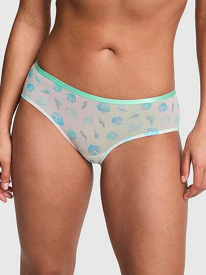 Pink Plush Touch Velour Hiphugger Panty - Print