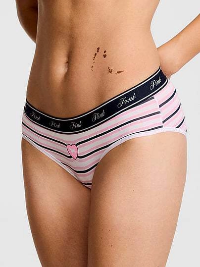 Pink Plush Touch Velour Hiphugger Panty - Print