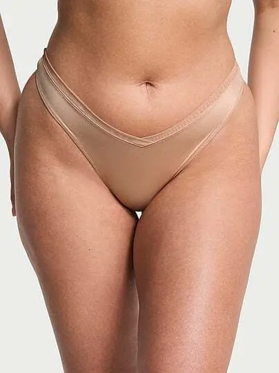 Victoria's Secret Very Sexy Icon Lace Adjustable Thong Panty - Beige