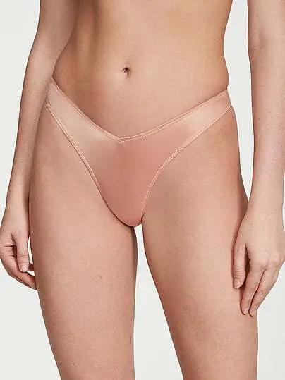 Victoria's Secret Very Sexy Rose Lace-trim Cut-out Thong Panty - Beige