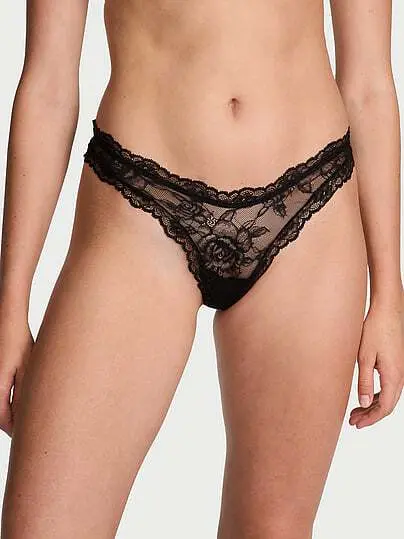 Victoria's Secret Very Sexy Smooth Strappy-back High-leg Thong Panty - Black