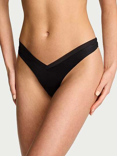 Victoria's Secret Very Sexy Smooth Strappy-back High-leg Thong Panty - Black