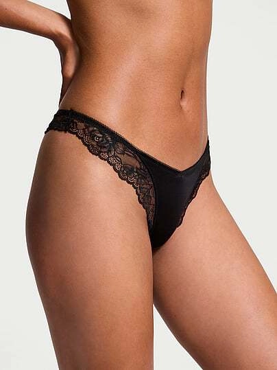 Victoria's Secret Very Sexy Smooth Strappy-back High-leg Thong Panty - Black
