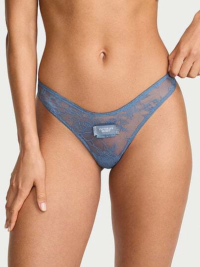 Victoria's Secret Very Sexy Smooth Strappy-back High-leg Thong Panty - Blue