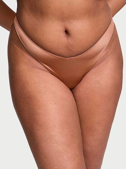 Victoria's Secret Very Sexy Rose Lace Strappy Cut-out Thong Panty - Brown