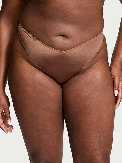 Victoria's Secret Very Sexy Rose Lace-trim Cut-out Thong Panty - Brown