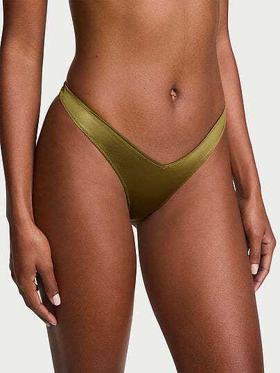 Victoria's Secret Very Sexy Lace Strappy Hardware Peekaboo Thong Panty - Green