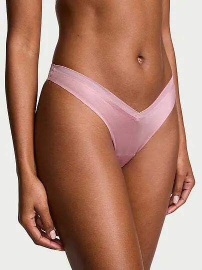 Victoria's Secret Very Sexy Rose Lace-trim High-leg Thong Panty - Pink