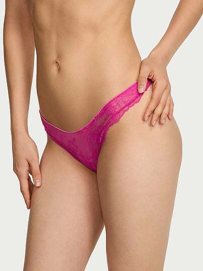 Victoria's Secret Very Sexy Rose Lace High-leg Thong Panty - Pink