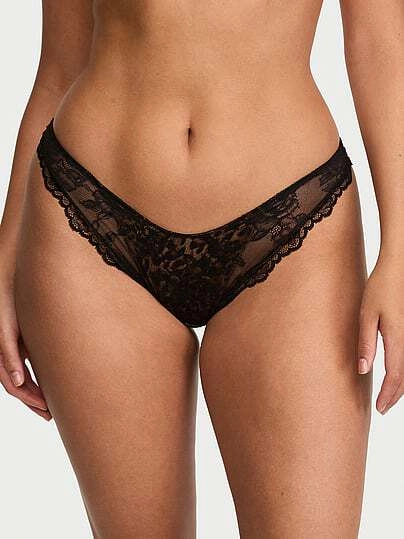Victoria's Secret Very Sexy Sheer Reveal Mesh-trim Strappy-back Thong Panty - Print