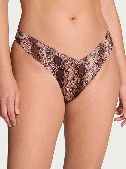 Victoria's Secret Very Sexy Rose Lace Strappy Cut-out Thong Panty - Print