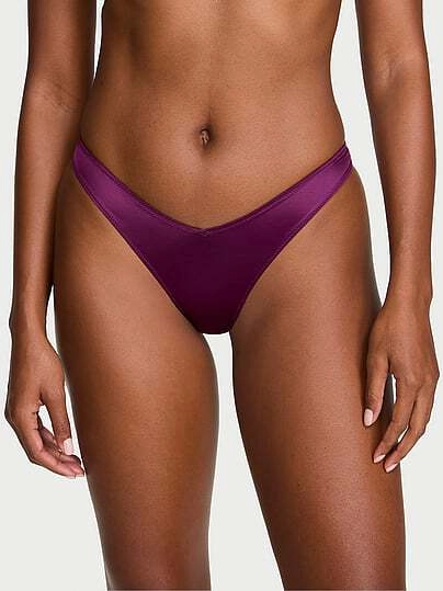 Victoria's Secret Very Sexy Rose Lace Overlay Thong Panty - Purple