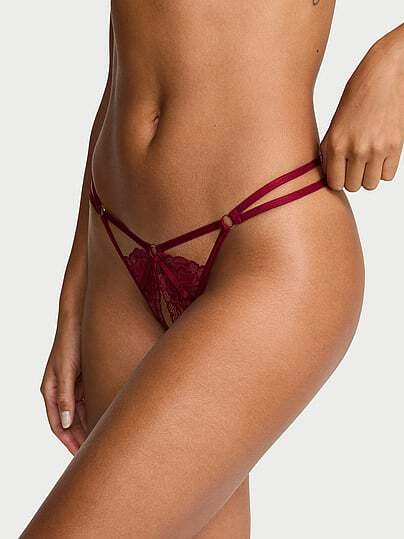 Victoria's Secret Very Sexy Rose Lace High-leg Thong Panty - Red