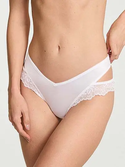 Victoria's Secret Very Sexy Smooth Strappy-back High-leg Thong Panty - White,ivory