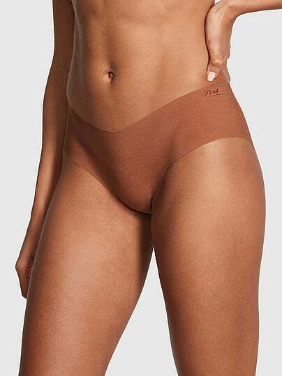 Pink No-show Hiphugger Panty - Brown
