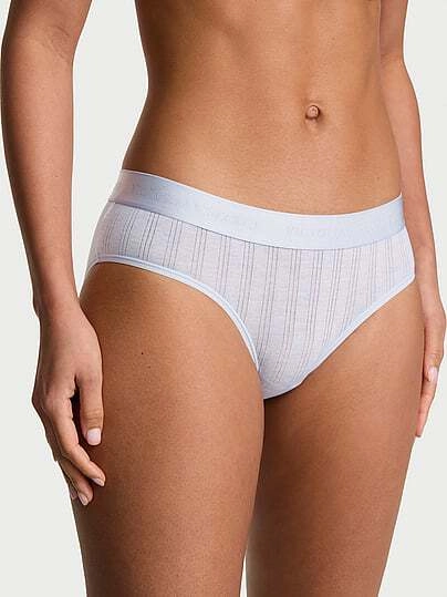Victoria's Secret Cotton Logo Hiphugger Panty - Blue