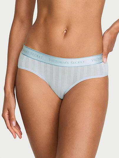 Victoria's Secret Cotton Logo Hiphugger Panty - Blue