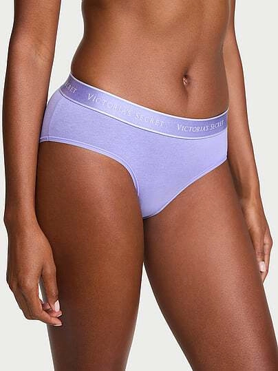 Victoria's Secret Cotton Logo Strappy Hiphugger Panty - Blue