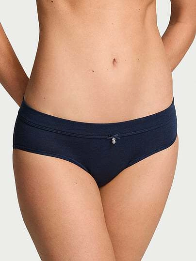 Victoria's Secret Cotton Logo Hiphugger Panty - Blue