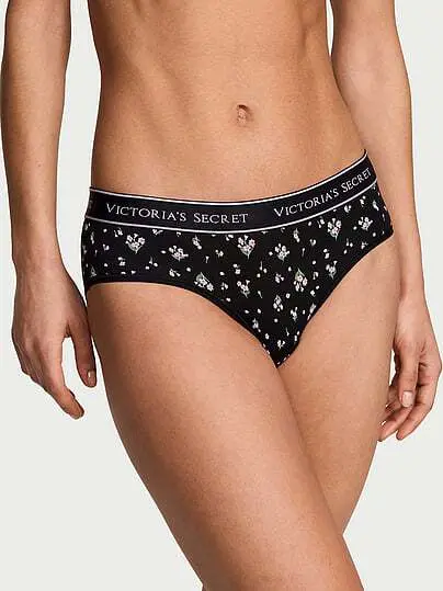 Victoria's Secret Cotton Sheer Heritage Logo Hiphugger Panty - Floral