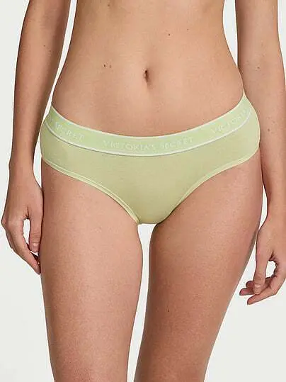 Victoria's Secret Cotton Sheer Heritage Logo Hiphugger Panty - Green