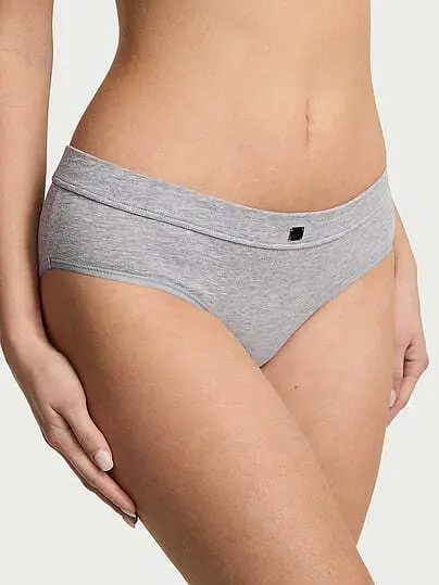 Victoria's Secret Cotton Logo Hiphugger Panty - Grey