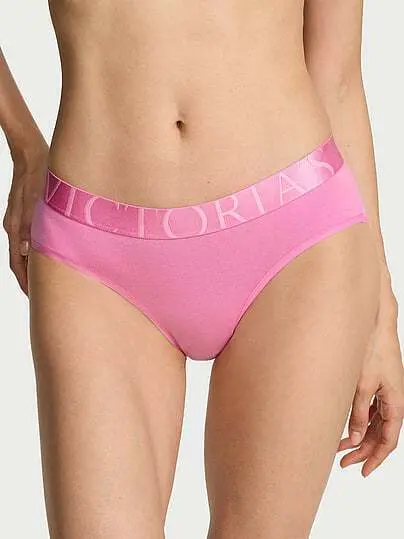Victoria's Secret Cotton Logo Hiphugger Panty - Pink