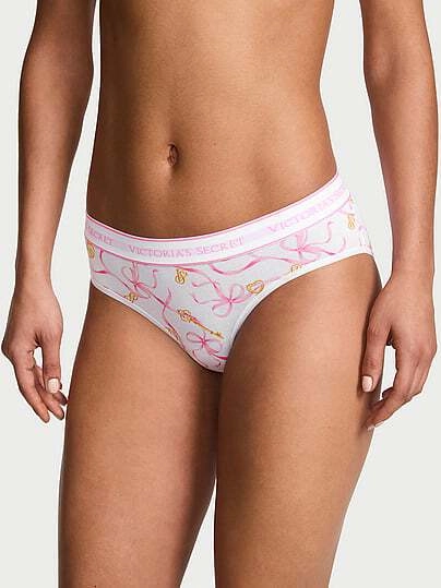 Victoria's Secret Cotton Logo Strappy Hiphugger Panty - Print